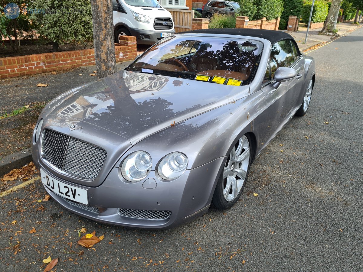 DJL 2V, Bentley Continental (Boston) License plate of the United Kingdom