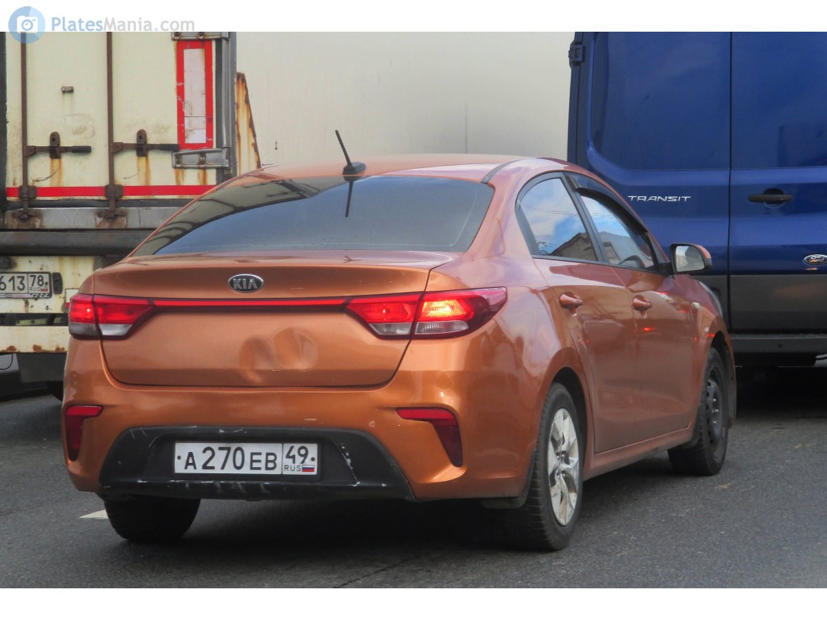 а270ев49, KIA Rio (Magadan Oblast) License plate Russia