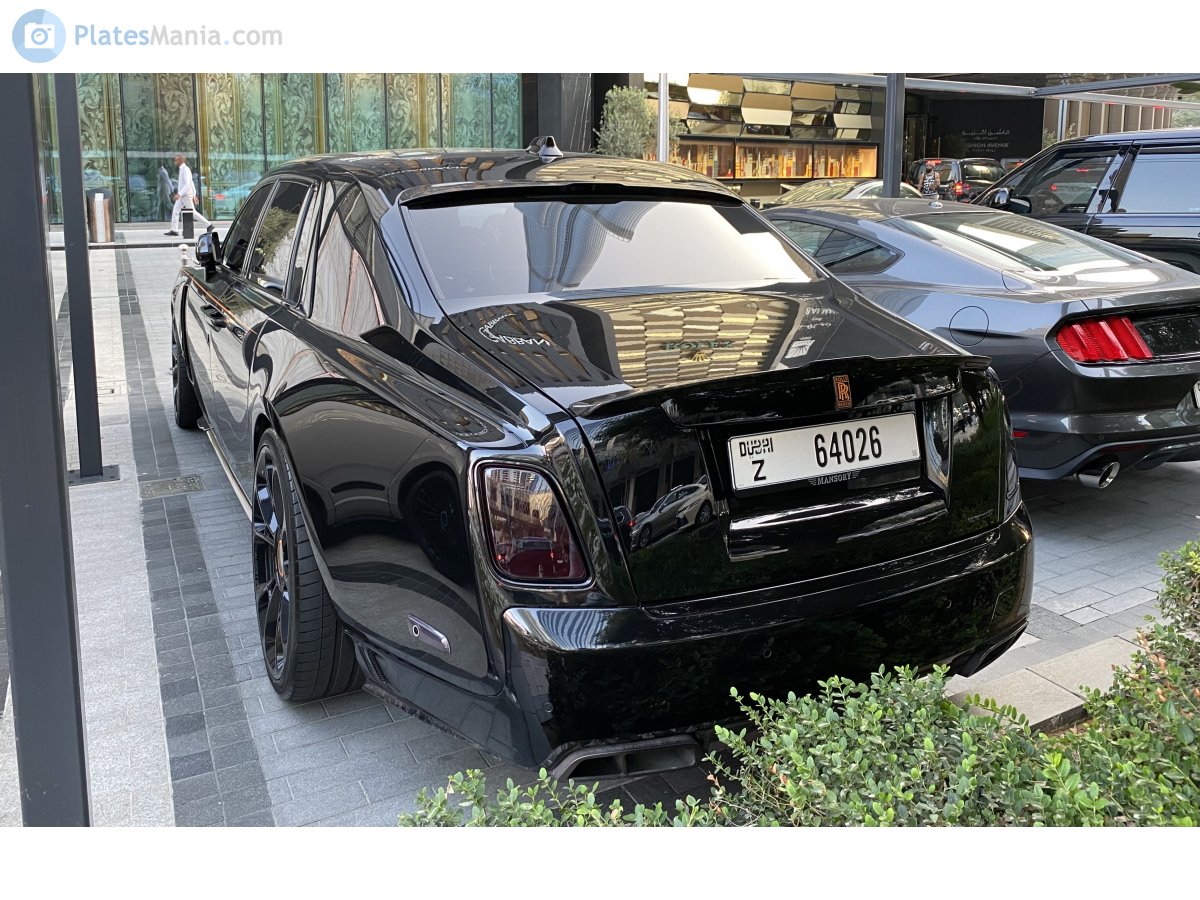 Z 64026, Rolls-Royce Phantom (Dubai) License plate of the UAE